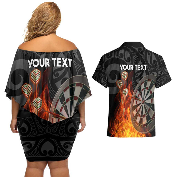 Personalised Aotearoa Darts Couples Matching Off Shoulder Short Dress ...