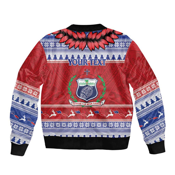 Personalised Toa Samoa Rugby Christmas Bomber Jacket Ula Fala Samoan ...