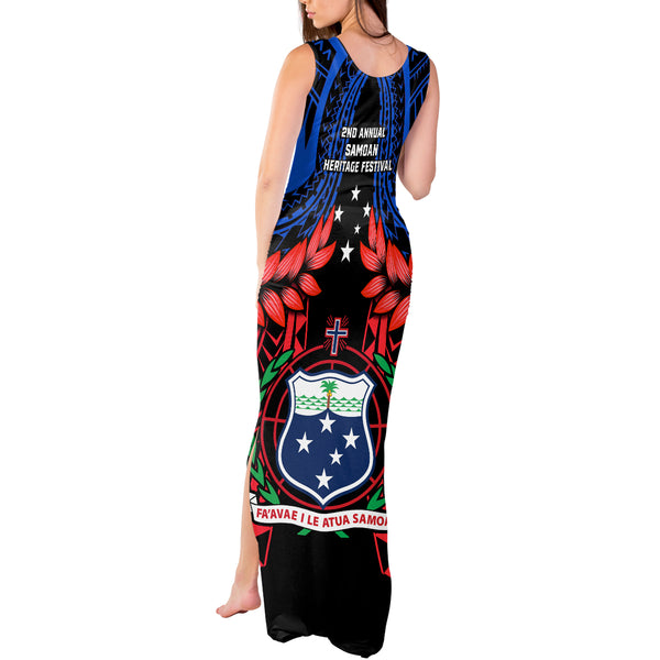 Samoa Tank Maxi Dress Heritage Festival Samoan Tattoo With Ula Fala ...
