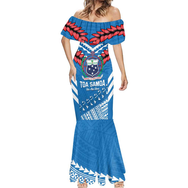 Custom Toa Samoa Rugby Mermaid Dress Samoan Siva Tau Uso Aso Uma LT14