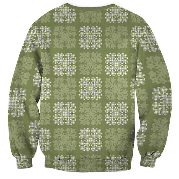 Vesuvian Green Palaka Quilt Hawaii Sweatshirt Traditional Hawaii-plaid ...