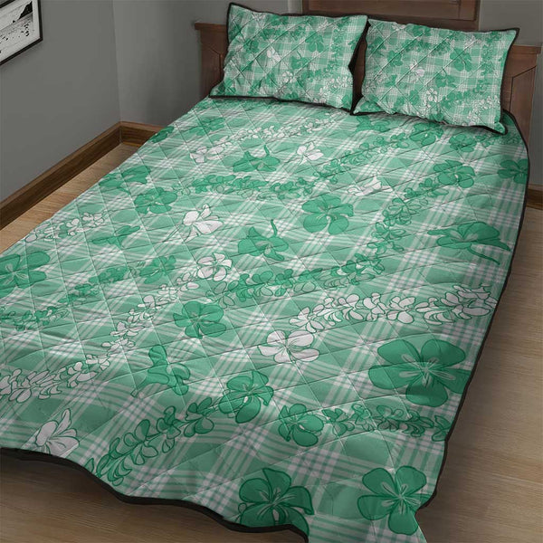 Omaomao Aloha Hawaii Quilt Bed Set Plumeria Lei With Palaka Motif LT14