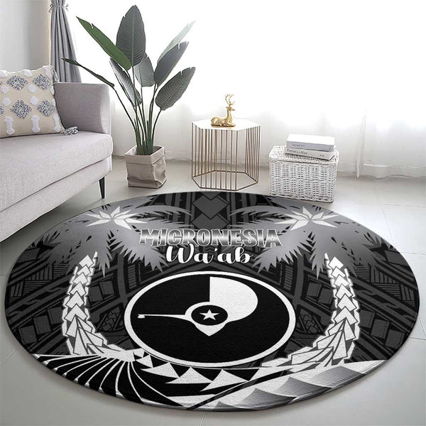 FSM Yap Day Round Carpet 2025 Wa'ab Micronesia Black Color LT14