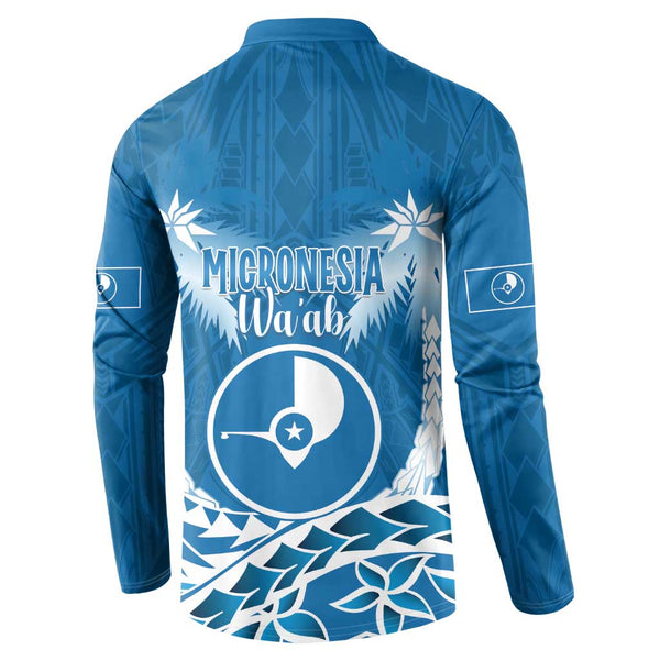 FSM Yap Day Button Sweatshirt 2025 Wa'ab Micronesia Flag Color LT14