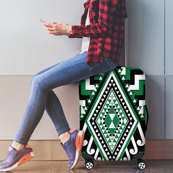 Green Aotearoa Taniko Poutama Patikitiki Luggage Cover LT14