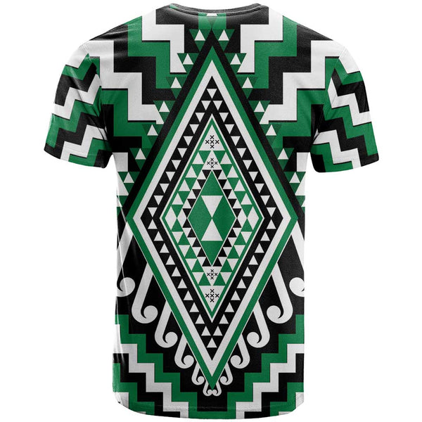 Green Aotearoa Taniko Poutama Patikitiki T Shirt LT14