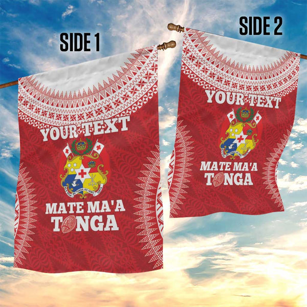 Custom Tonga Mate Maa Garden Flag Go Champions Tongan Ngatu - Red LT14
