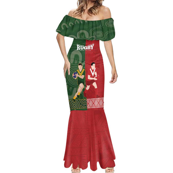 Custom Mate Maa Tonga And Kangaroo Australia Mermaid Dress Tongan ...