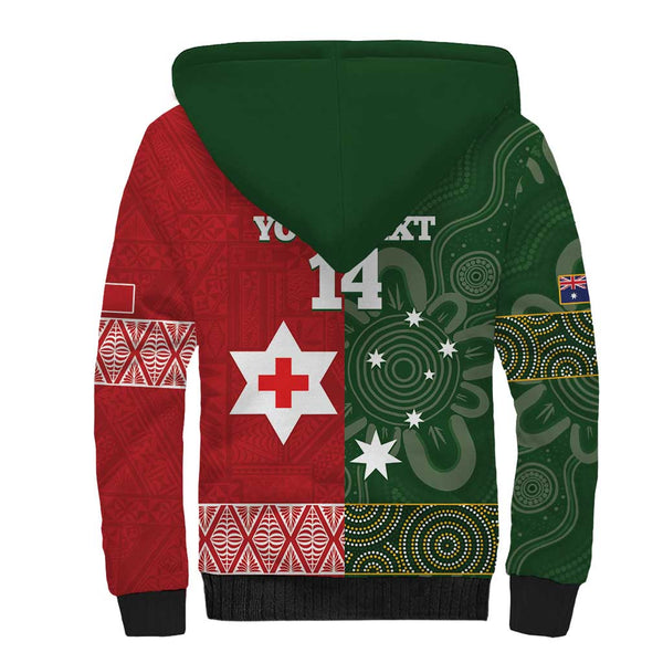 Custom Mate Maa Tonga And Kangaroo Australia Sherpa Hoodie Tongan ...