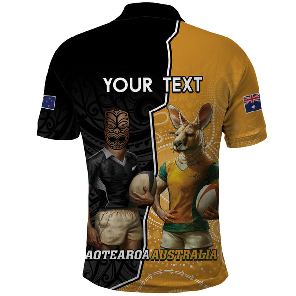 Personalised New Zealand And Australia Rugby Polo Shirt 2024 All Black ...