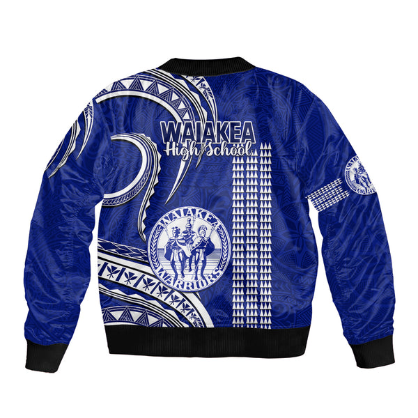 Hawaii Waiakea High School Bomber Jacket Polynesian Kakau Pattern LT14