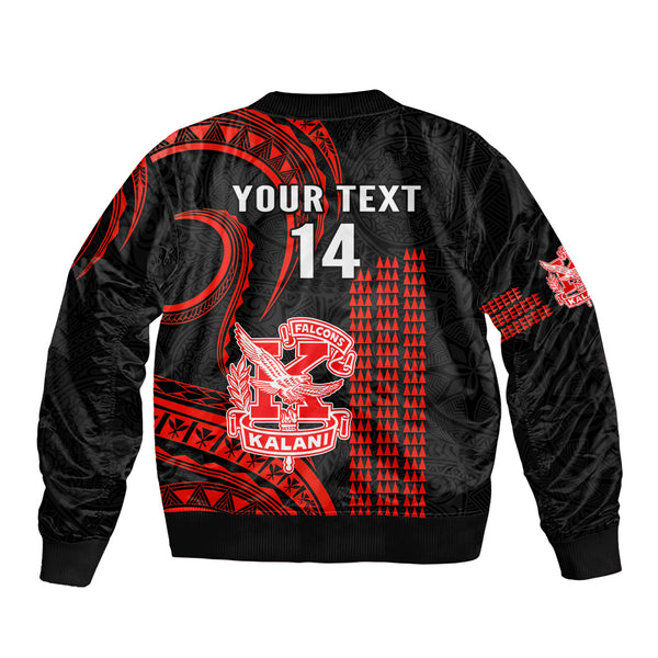 Personalised Hawaii Kalani High School Sleeve Zip Bomber Jacket ...