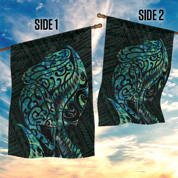 New Zealand Eel Garden Flag Tuna Aotearoa Maori With Paua Shell ...