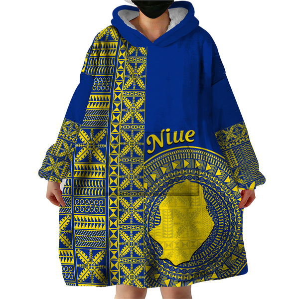 Fakaalofa Lahi Atu Niue Wearable Blanket Hoodie Niuean Map With Hiapo ...