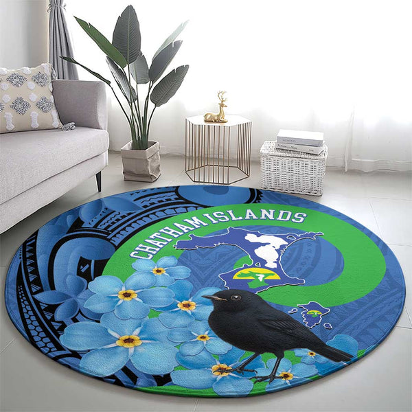 New Zealand Chatham Islands Round Carpet Wharekauri Forget Me Not With ...