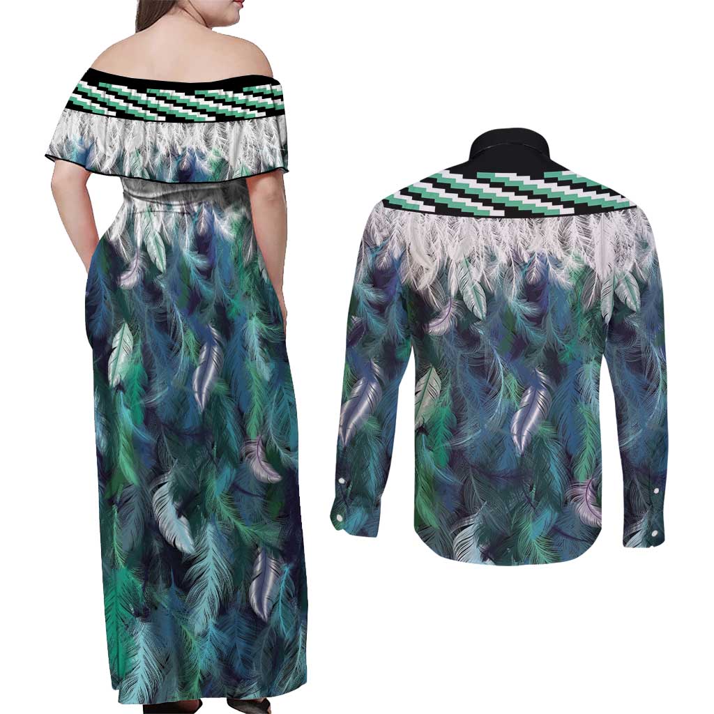 Aotearoa Korowai Motif Couples Matching Off Shoulder Maxi Dress and ...
