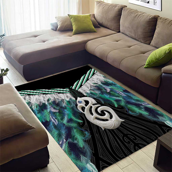 Aotearoa Korowai Motif Area Rug Hei Manaia Poutama Maori Pattern LT14