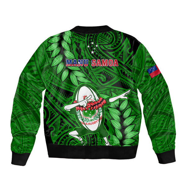 Samoa Rugby Bomber Jacket Manu Samoa Ula Fala Dabbing Ball Polynesian ...