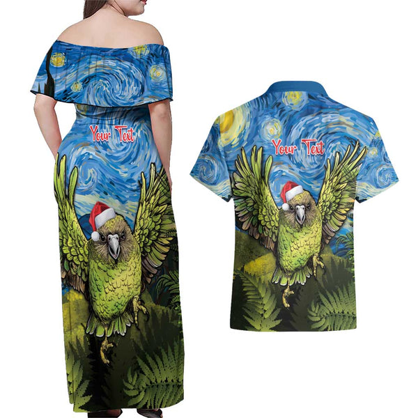 Personalised Jumping Kakapo Christmas Couples Matching Off Shoulder ...