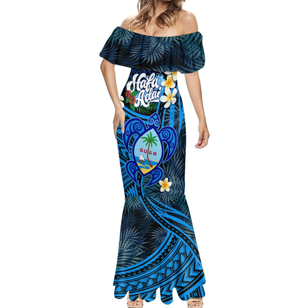 Hafa Adai Guam Mermaid Dress Guahan Sea Turtle Tropical Style LT14