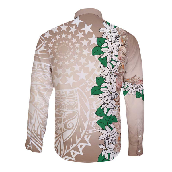 Cook Islands Tiare Maori With Conch Shell Long Sleeve Button Shirt 2025 ...
