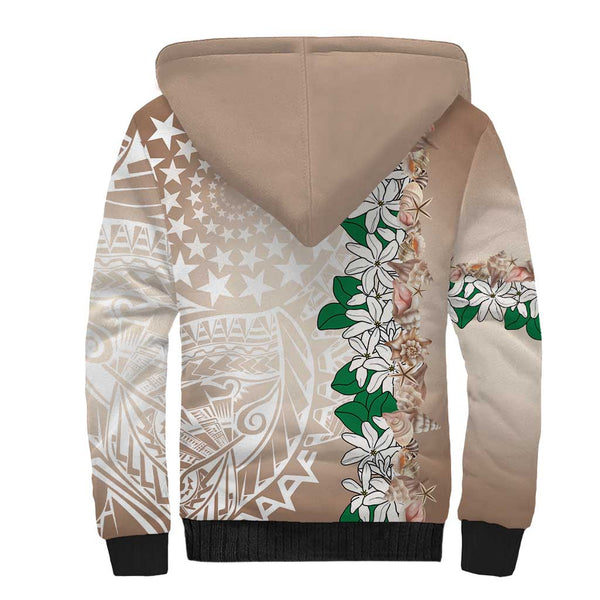 Cook Islands Tiare Maori With Conch Shell Sherpa Hoodie 2025 Pasifika ...