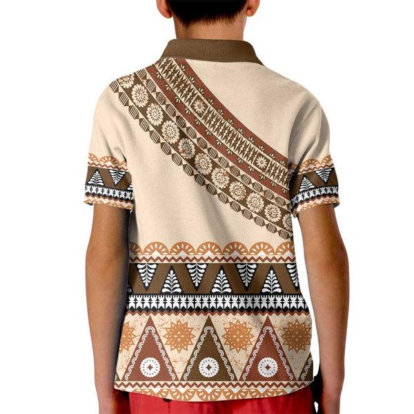 Bula Fiji Kid Polo Shirt 2025 Pasifika Traditional Fijian Masi LT14