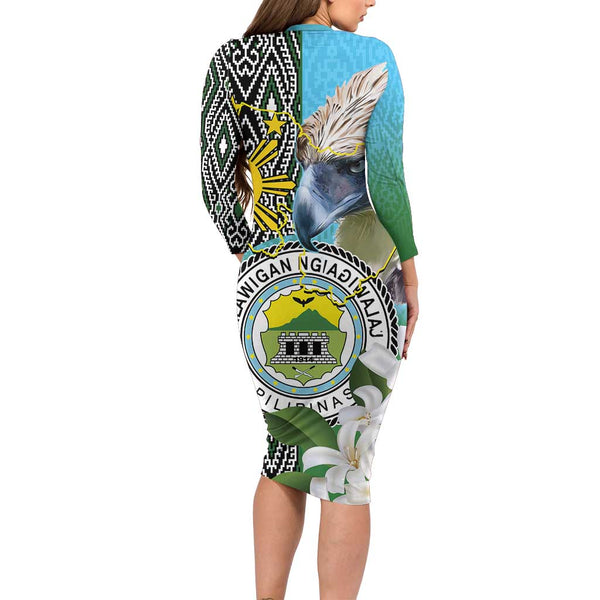 Cotabato Philippines Province Long Sleeve Bodycon Dress Filipino Eagle ...