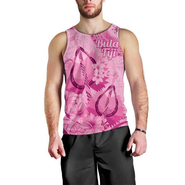 Pink Bula Fiji Men Tank Top Fijian Dance Fan Tapa Cloth Pattern LT14