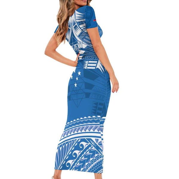 Toa Samoa Rugby Custom Short Sleeve Bodycon Dress Uso aso uma Samoan ...