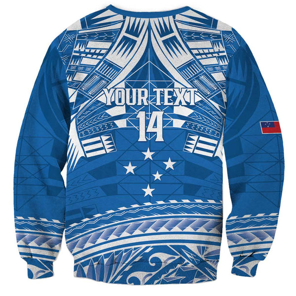 Toa Samoa Rugby Custom Sweatshirt Uso aso uma Samoan Pattern Blue LT14