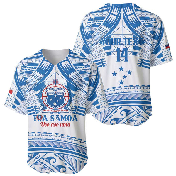 Toa Samoa Rugby Custom Baseball Jersey Uso aso uma Samoan Pattern White ...