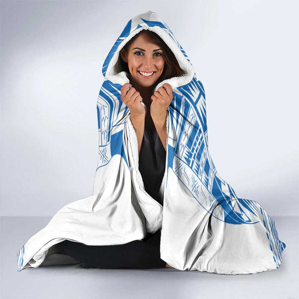 Toa Samoa Rugby Custom Hooded Blanket Uso aso uma Samoan Pattern White LT14