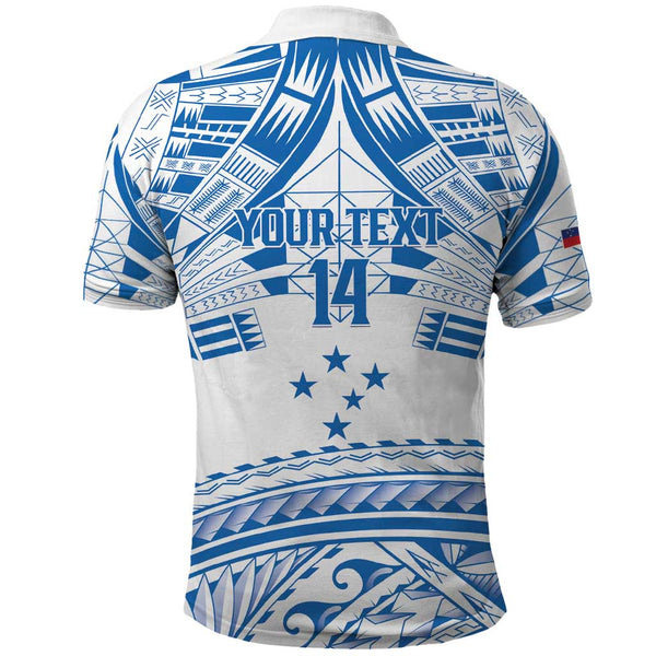 Toa Samoa Rugby Custom Polo Shirt Uso aso uma Samoan Pattern White LT14