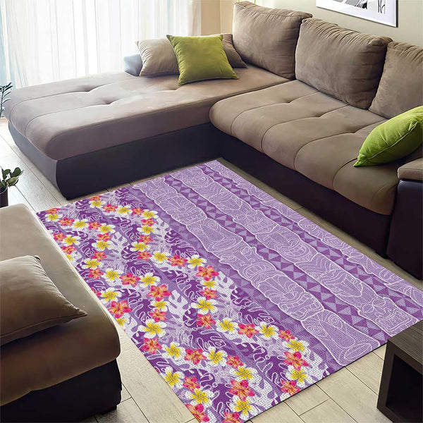 Lush Lilac Aloha Hawaii Tiki Area Rug Tropical Plumeria - Seamless ...