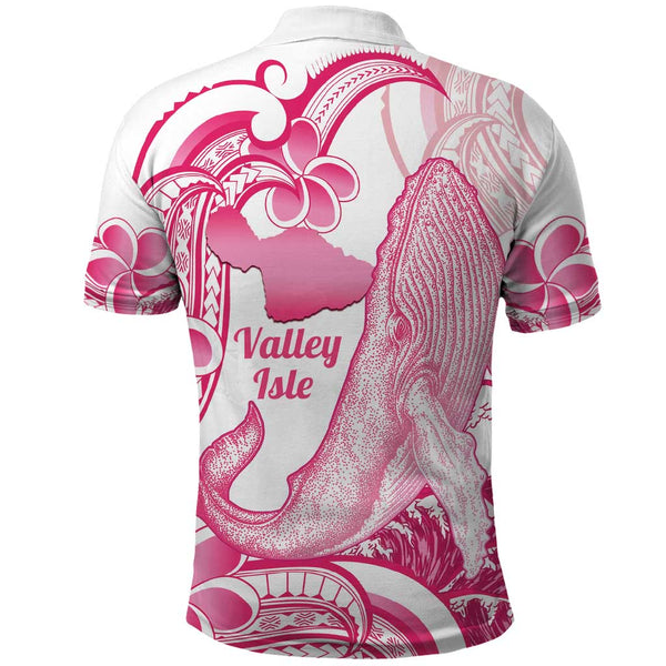 Aloha Hawaii Maui Polo Shirt Valley Isle Humpback Whale White LT14