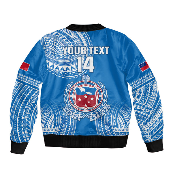 Custom Samoa Rugby Bomber Jacket Pacific 2023 Go Toa Samoa LT14