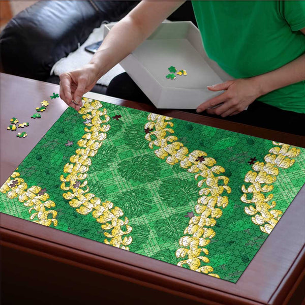Green Palaka Hawaii Mele Kalikimaka Puzzle Ohia Lehua Monstera ...