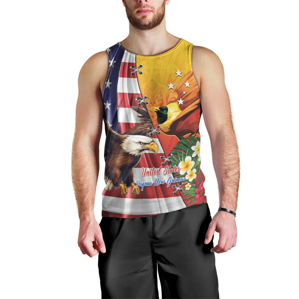 Personalised United States And Papua New Guinea Men Tank Top USA Eagle ...