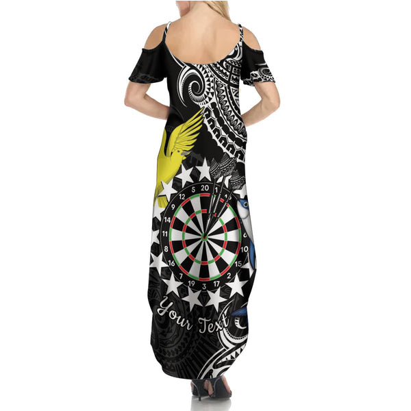 Personalised Cook Islands Darts Summer Maxi Dress Kuki Airani Tribal ...