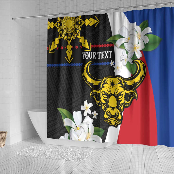 Personalised Philippines Carabao Shower Curtain Filipino Sun Mix ...