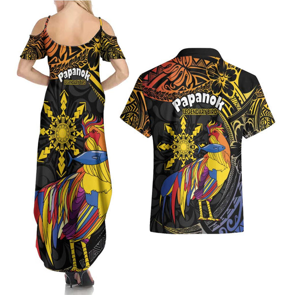 Philippines Sarimanok Couples Matching Summer Maxi Dress and Hawaiian ...