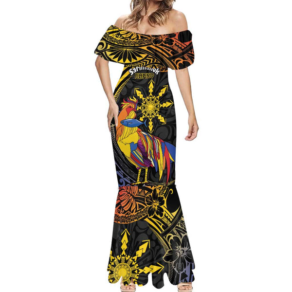 Philippines Sarimanok Mermaid Dress Papanok Legendary Bird Okir ...
