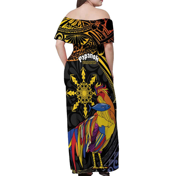 Philippines Sarimanok Off Shoulder Maxi Dress Papanok Legendary Bird ...