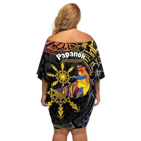 Philippines Sarimanok Off Shoulder Short Dress Papanok Legendary Bird ...