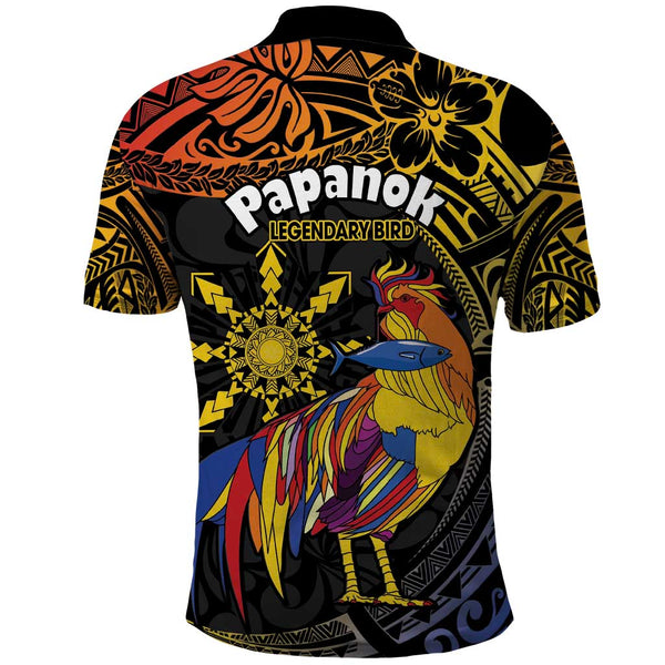 Philippines Sarimanok Polo Shirt Papanok Legendary Bird Okir Polynesian ...