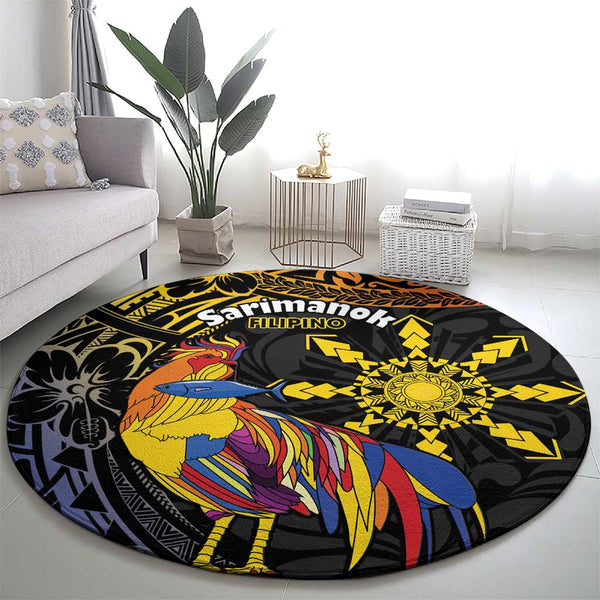Philippines Sarimanok Round Carpet Papanok Legendary Bird Okir ...