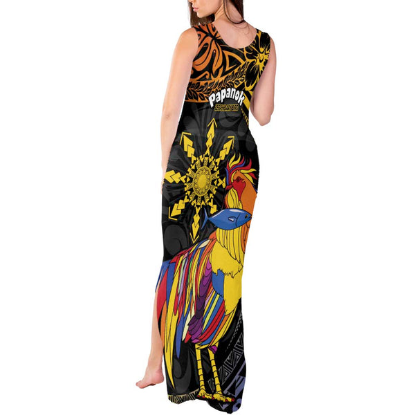 Philippines Sarimanok Tank Maxi Dress Papanok Legendary Bird Okir ...