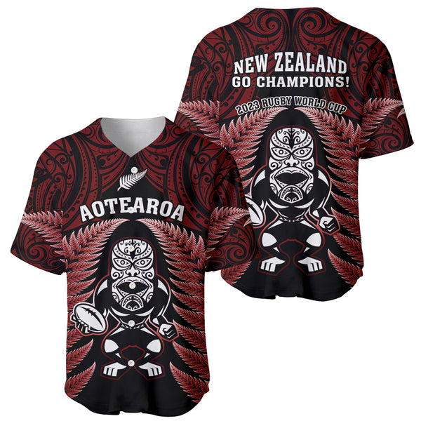 New Zealand Aotearoa Rugby Baseball Jersey NZ Tiki With Maori Fern ...