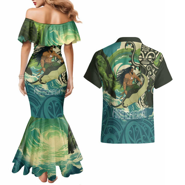 Aotearoa Tangaroa Atua Couples Matching Mermaid Dress and Hawaiian ...